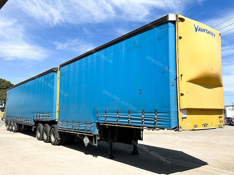 2009 Vawdrey Drop Deck B-Double 34 Pallet Curtainside Combination ...