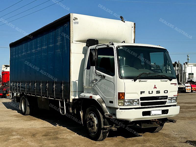 2005 Mitsubishi Fuso FM65 4x2 12 Pallet Curtain Side Truck with ...