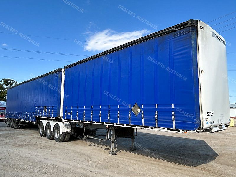 2008 Krueger 34 Pallet B-Double Curtainsider Trailer Combination ...